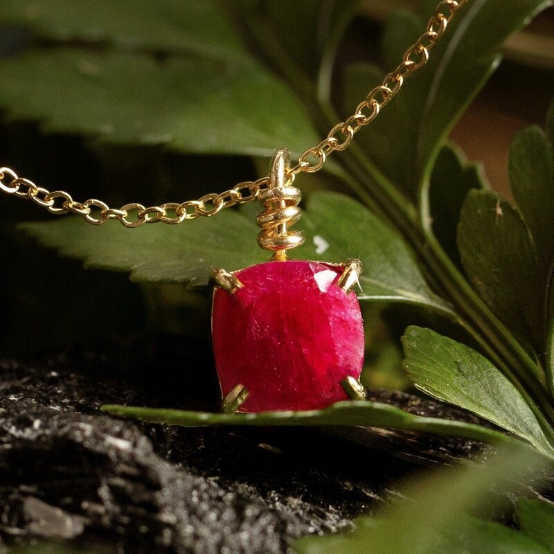 Red Ruby Necklace - Etsy