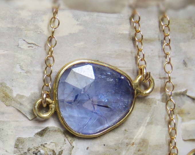Limited Edition Tanzanite Slice Necklace, Raw Tanzenite Necklace ...