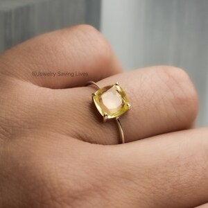 Natural Lemon Topaz Ring, Topaz Ring, Solitaire Stacking Genuine Lemon ...
