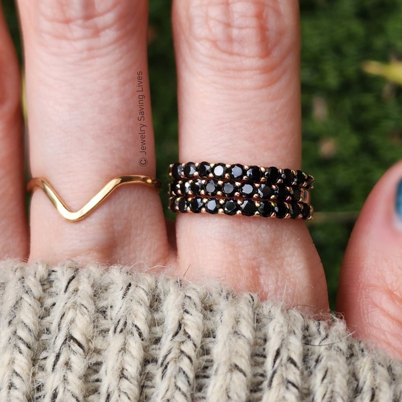 Onyx Band Half Eternity - Etsy