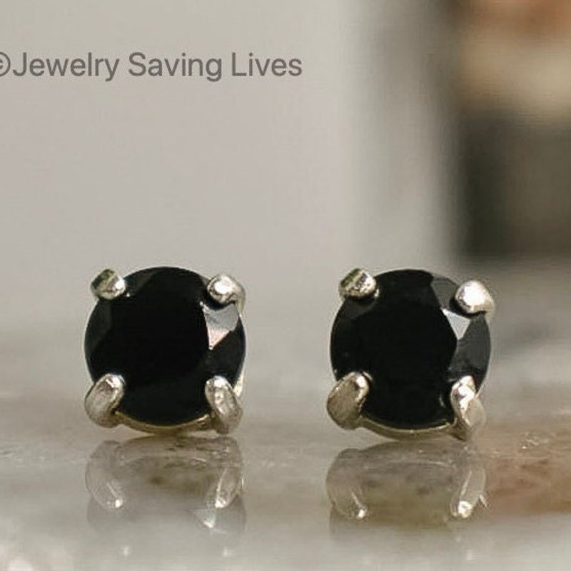 Black Stud Earrings - Etsy