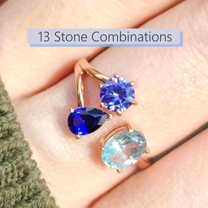 3 Stone Ring - Etsy