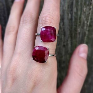 Large Natural Ruby Ring, Raw Ruby Ring, Genuine Ruby Gemstone Ring ...