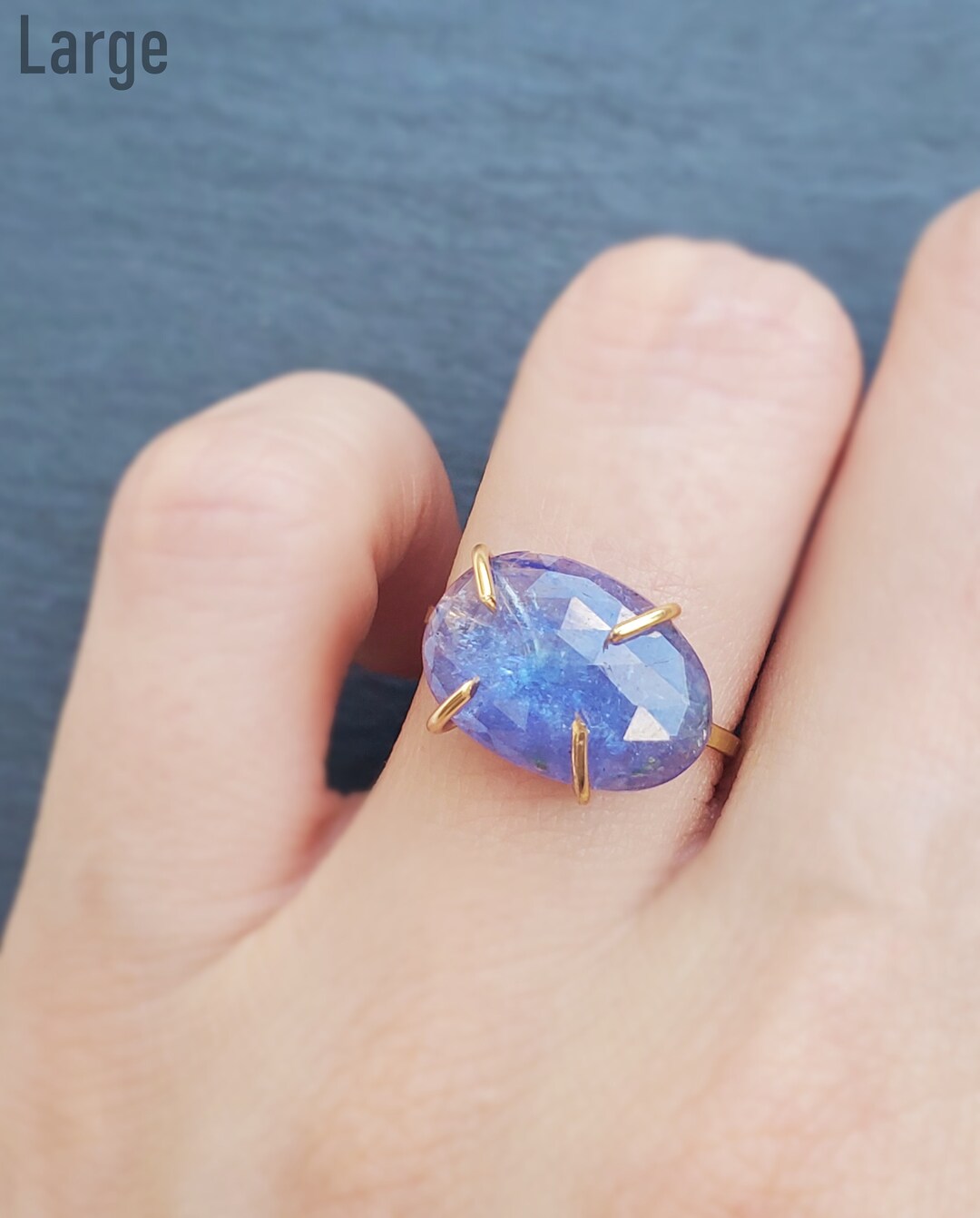 Tanzanite Slice Ring, Purple Tanzanite Ring, Unique Tanzanite Ring ...