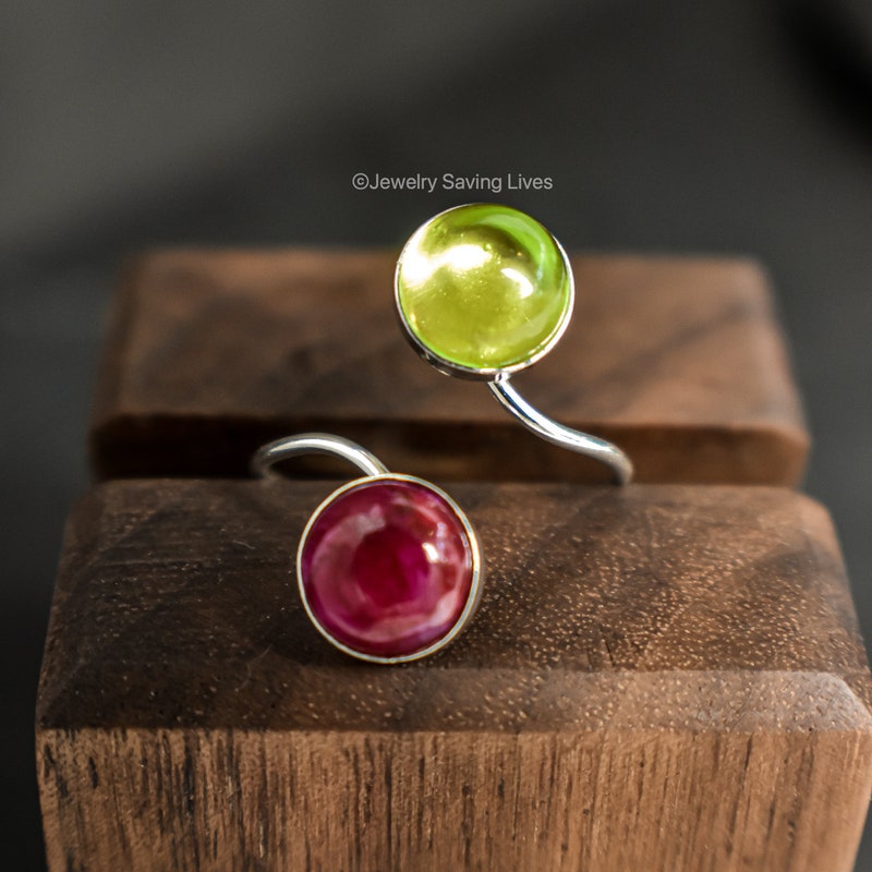 Ruby Peridot Ring - Etsy