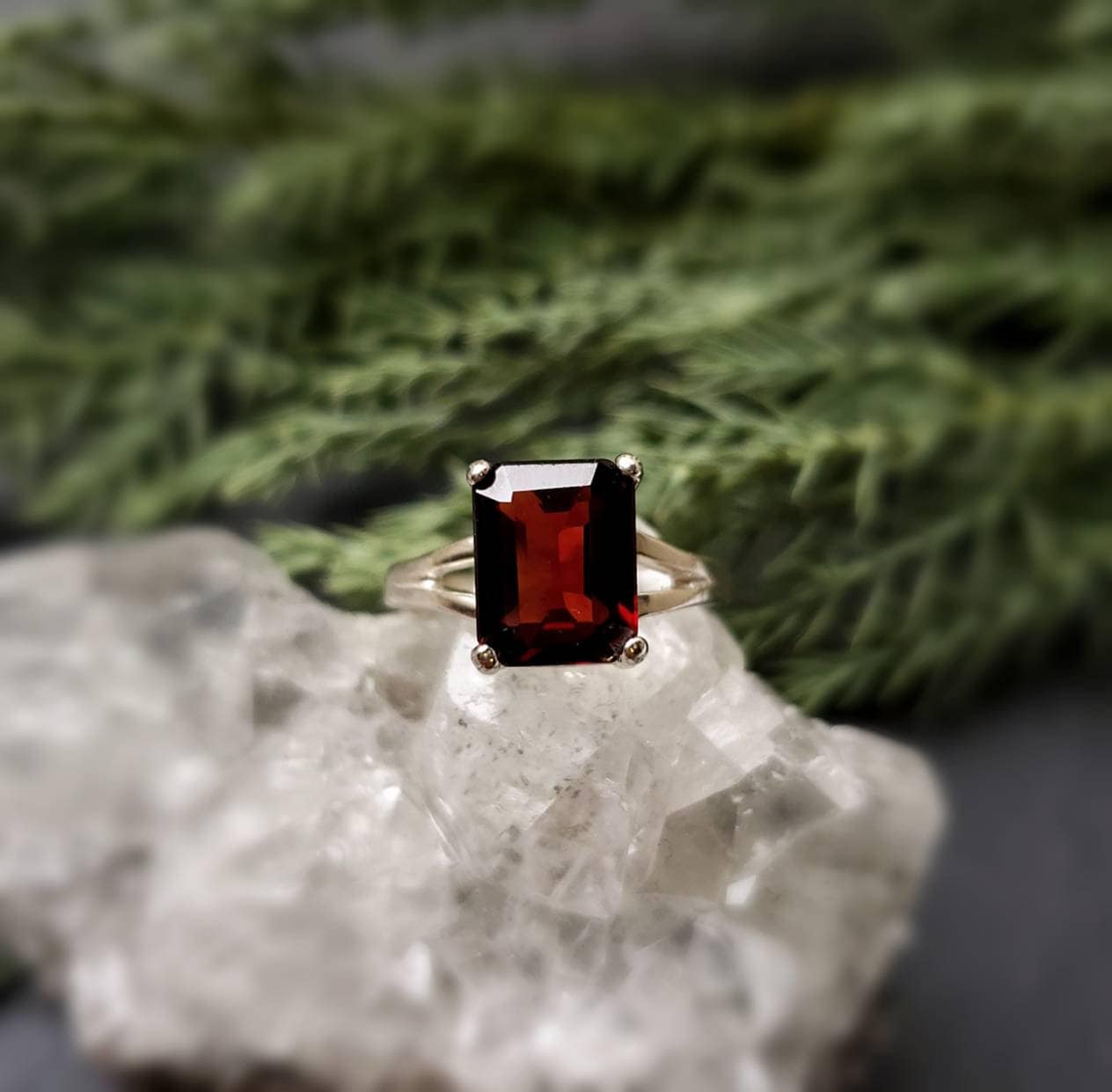 Unique Burgandy Red Garnet Ring, Deep Red Garnet Ring, Wine Red Garnet ...