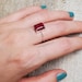 Emerald Cut Ruby Ring, Raw Ruby Ring in Sterling Silver, Ruby ...