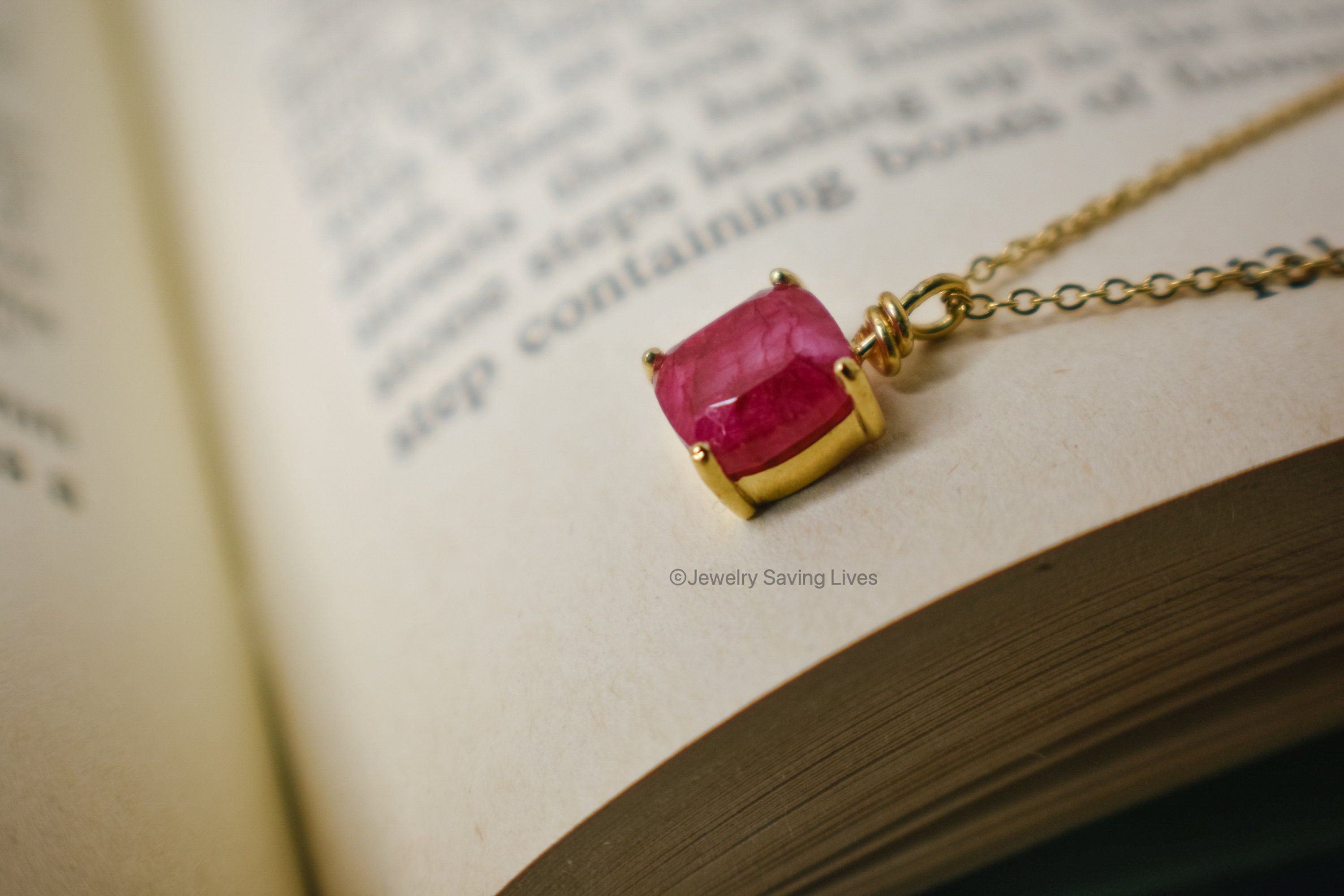 Ruby Necklace Square Ruby Necklace Matching Ruby Necklace | Etsy