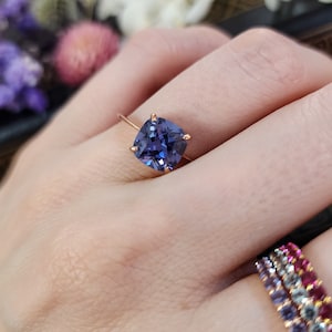 Brilliant Cut Tanzanite Ring, Tanzanite Engagement Ring, Vintage ...