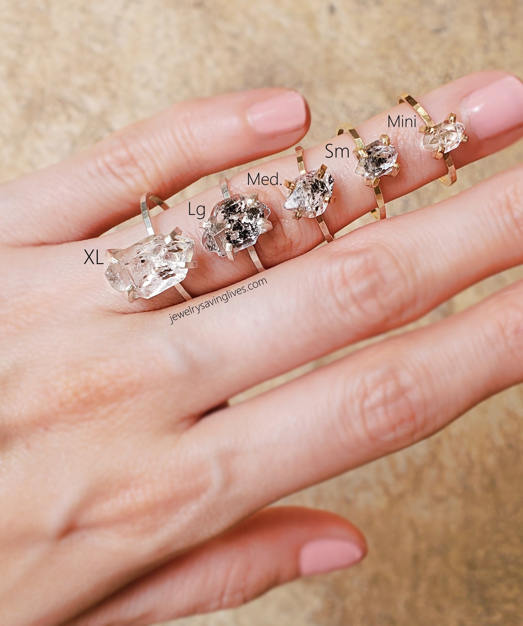 Raw Diamond Ring Raw Herkimer Diamond Quartz Ring Salt and - Etsy