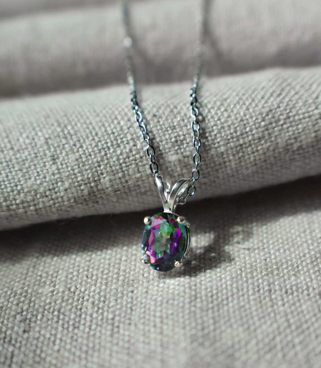 Alexandrite Necklace, Vintage Purple and Green Alexandrite Necklace ...