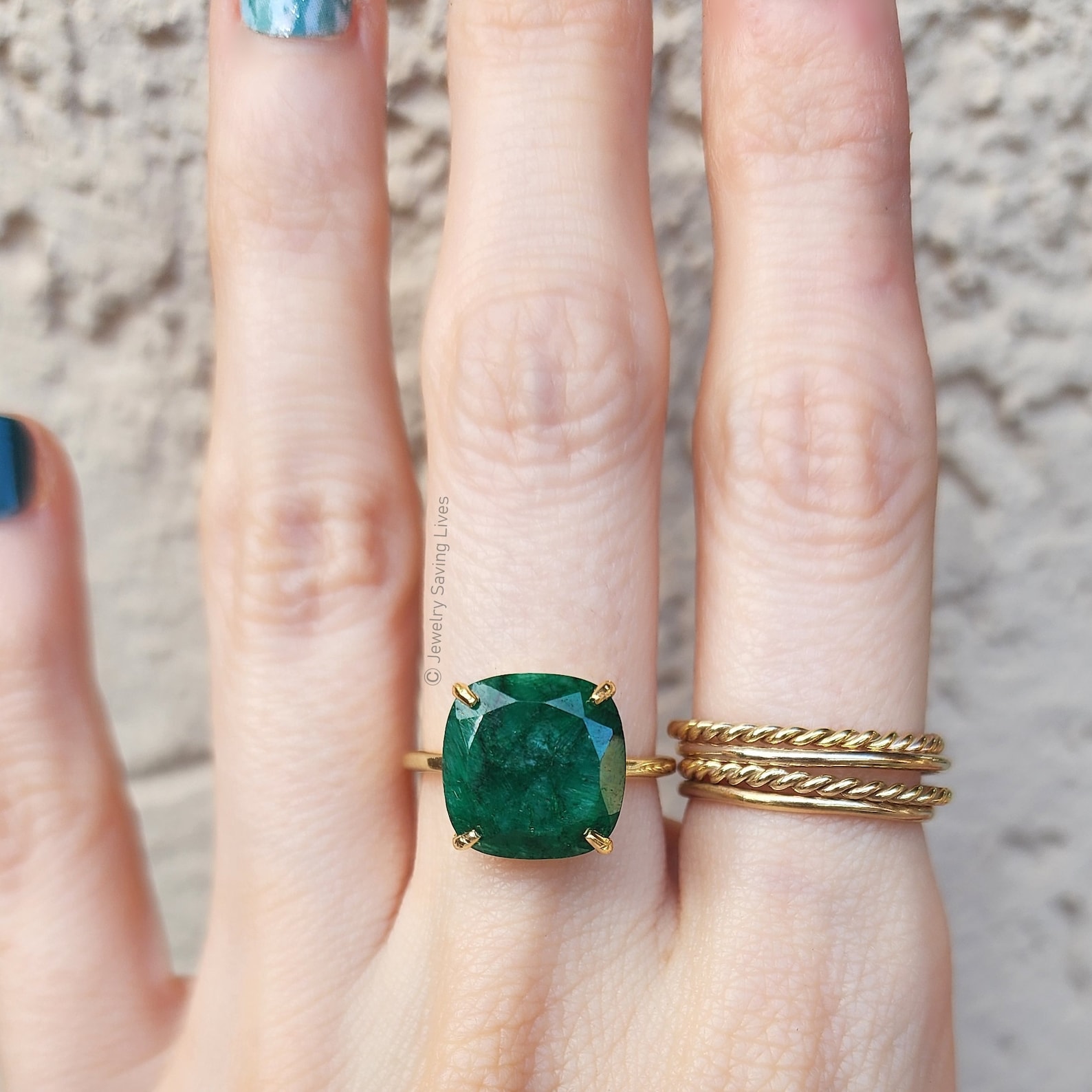 Large Emerald Ring, Statement Square Emerald Ring. Unique Natural ...