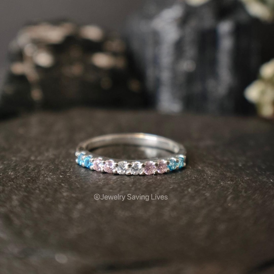 Trans Eternity Band, Trans Pride Half Eternity Band, Pride Eternity ...