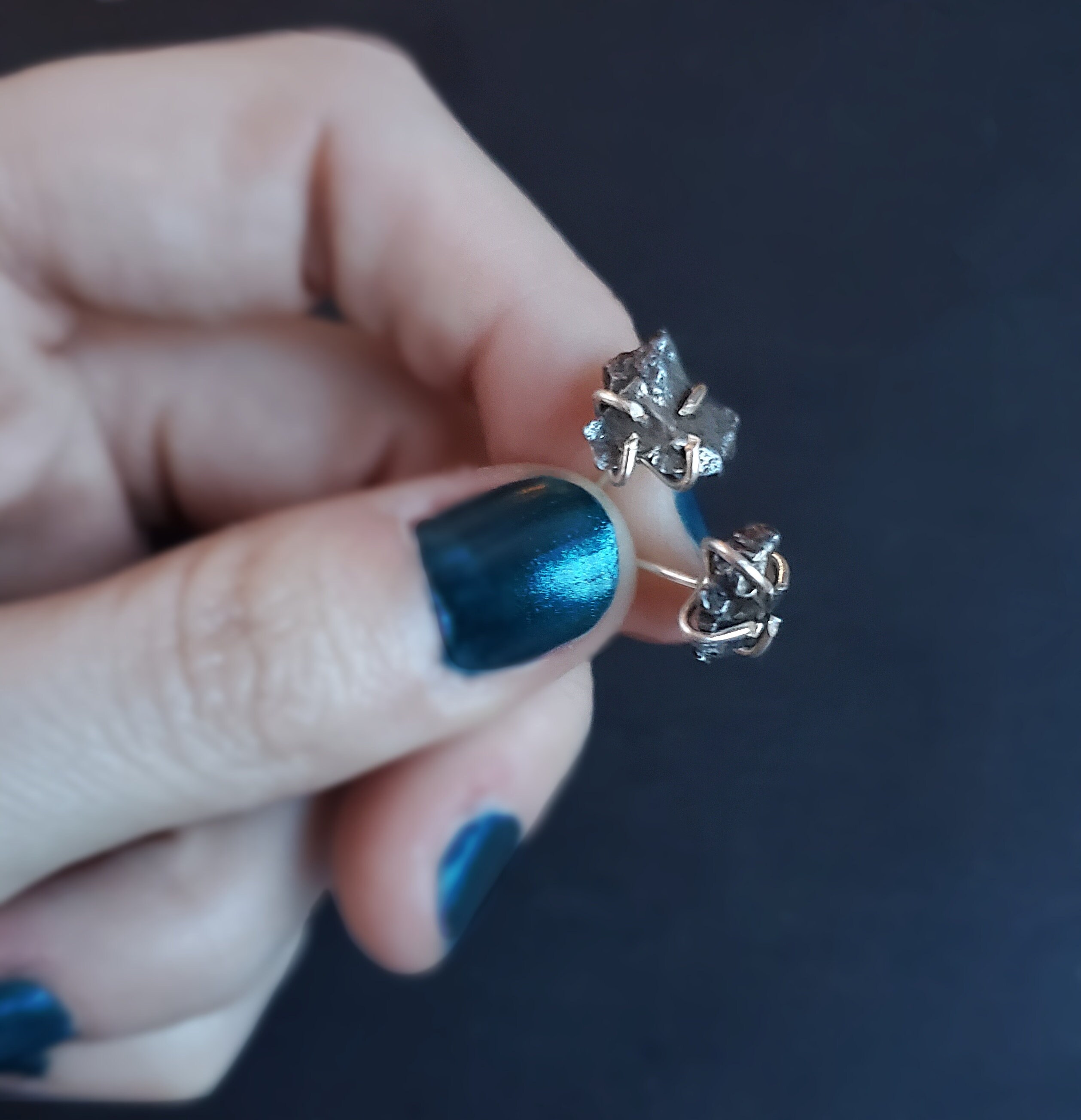 Meteorite earrings Real meteorite studs Meteorite earrings | Etsy