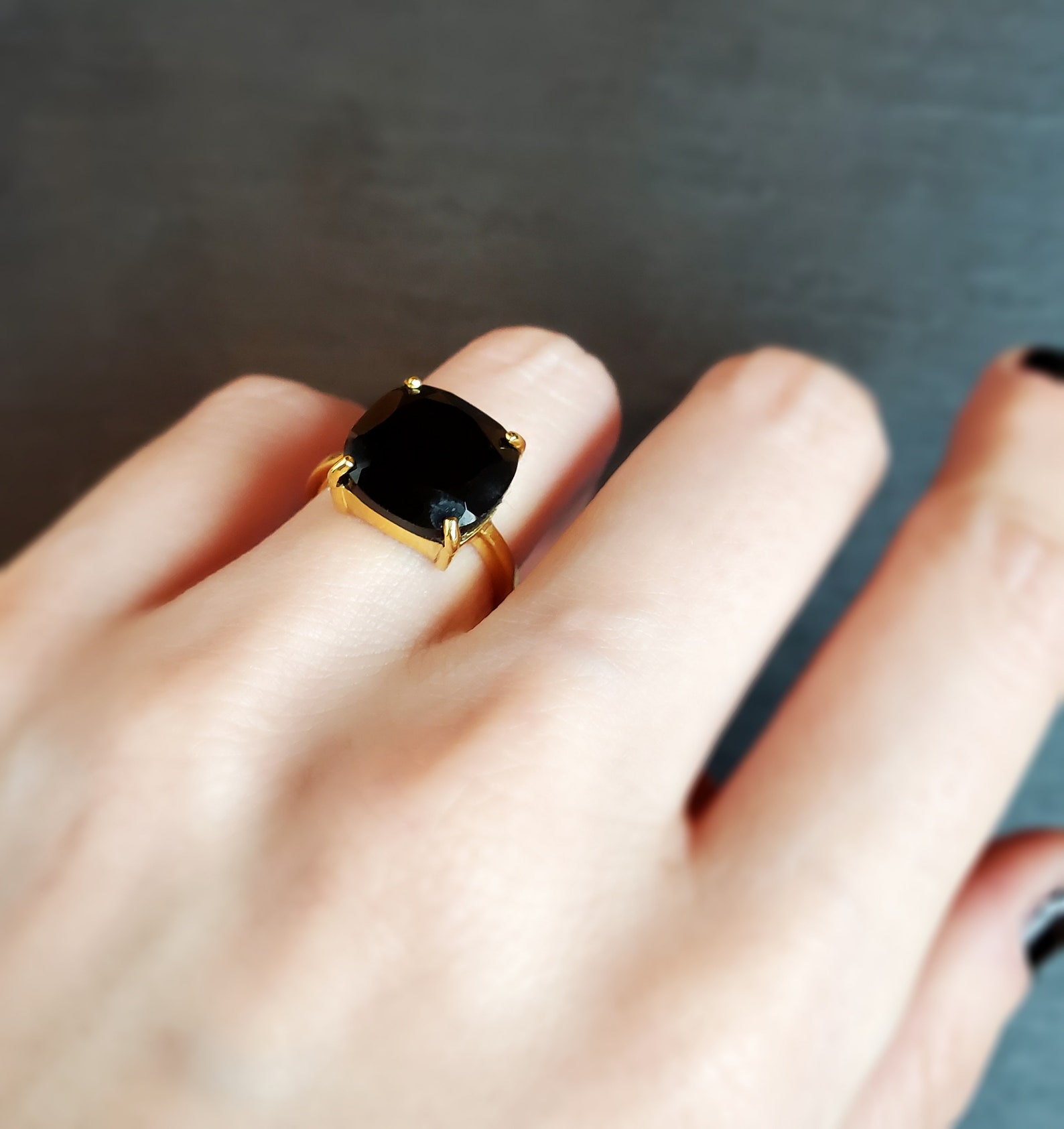 Unique Onyx Ring Large Onyx Ring Raw Onyx Ring Genuine | Etsy