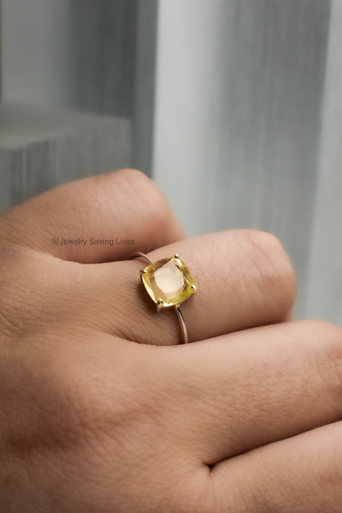 Natural Lemon Topaz Ring Topaz Ring Solitaire Stacking - Etsy