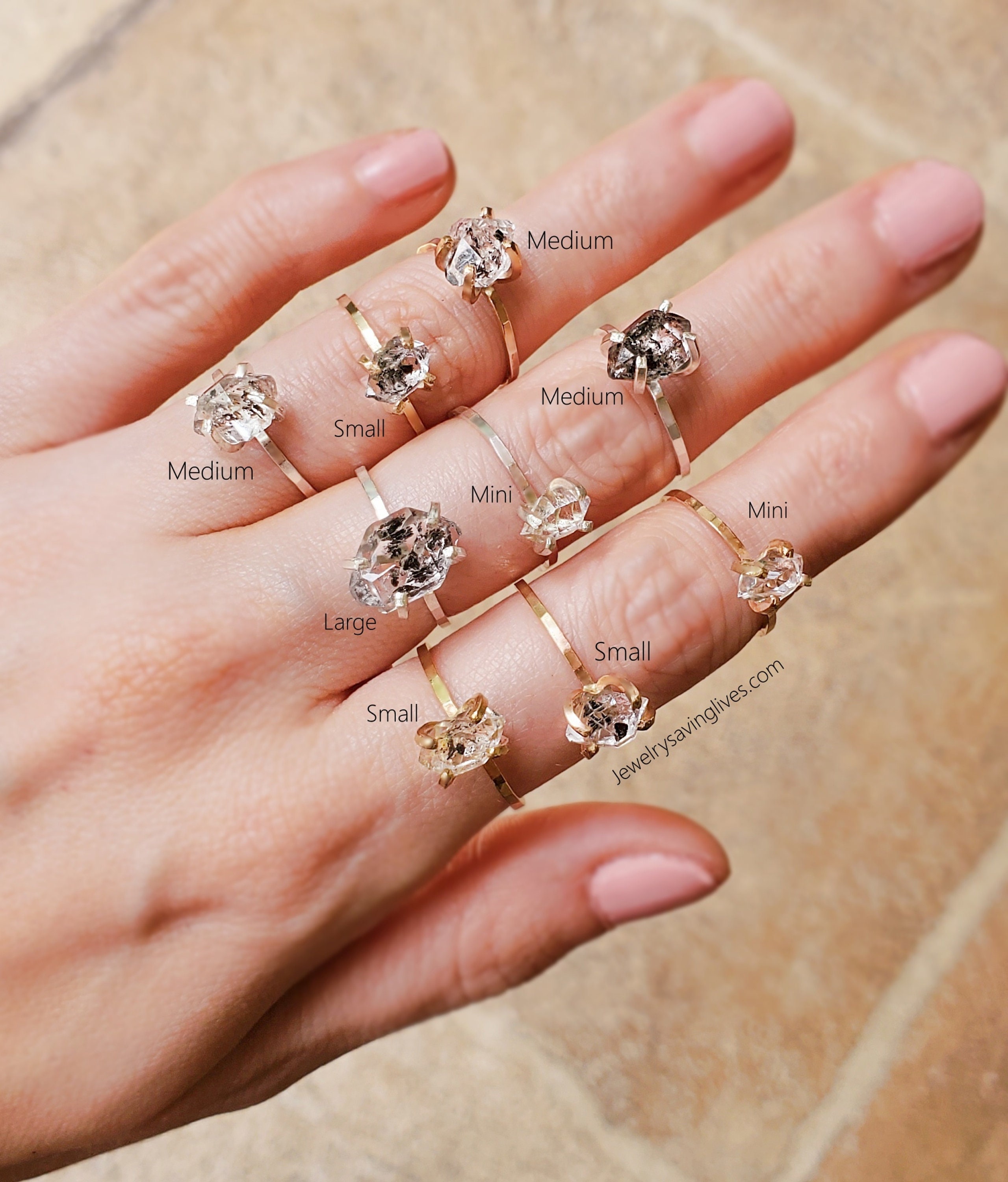 Raw Diamond Ring Raw Herkimer Diamond Quartz Ring Salt and - Etsy