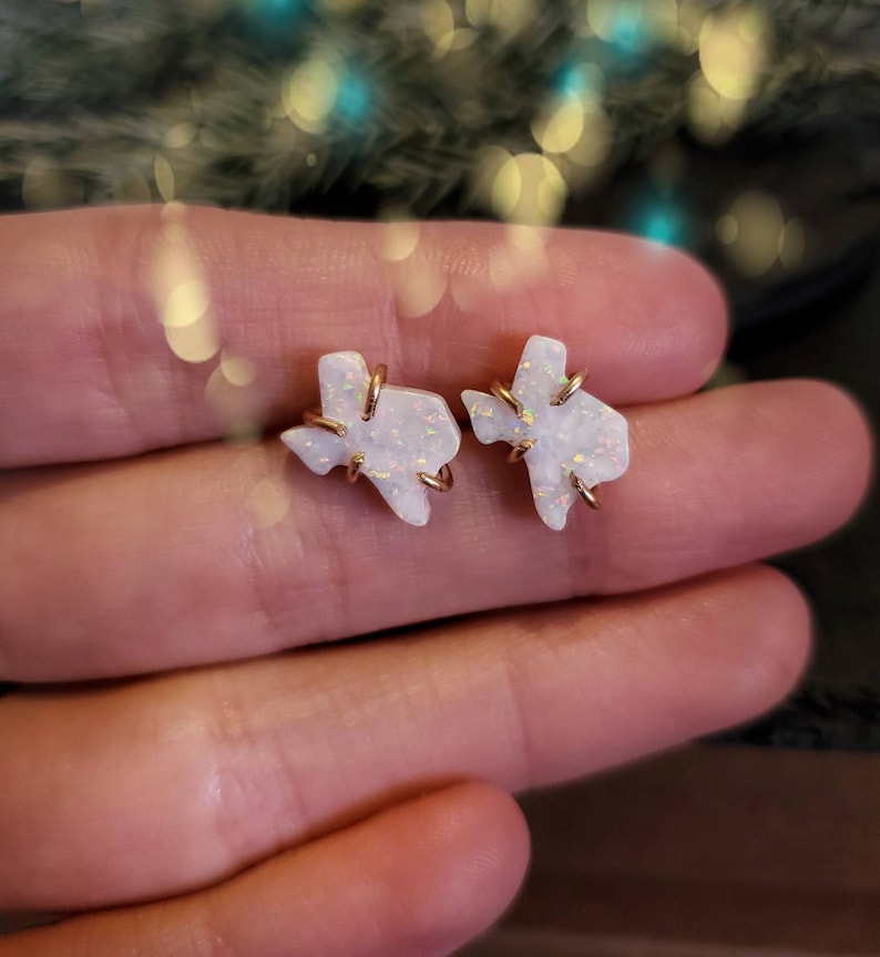 Texas Opal Earrings, Unique Texas Earrings, Turquoise Texas Jewelry ...