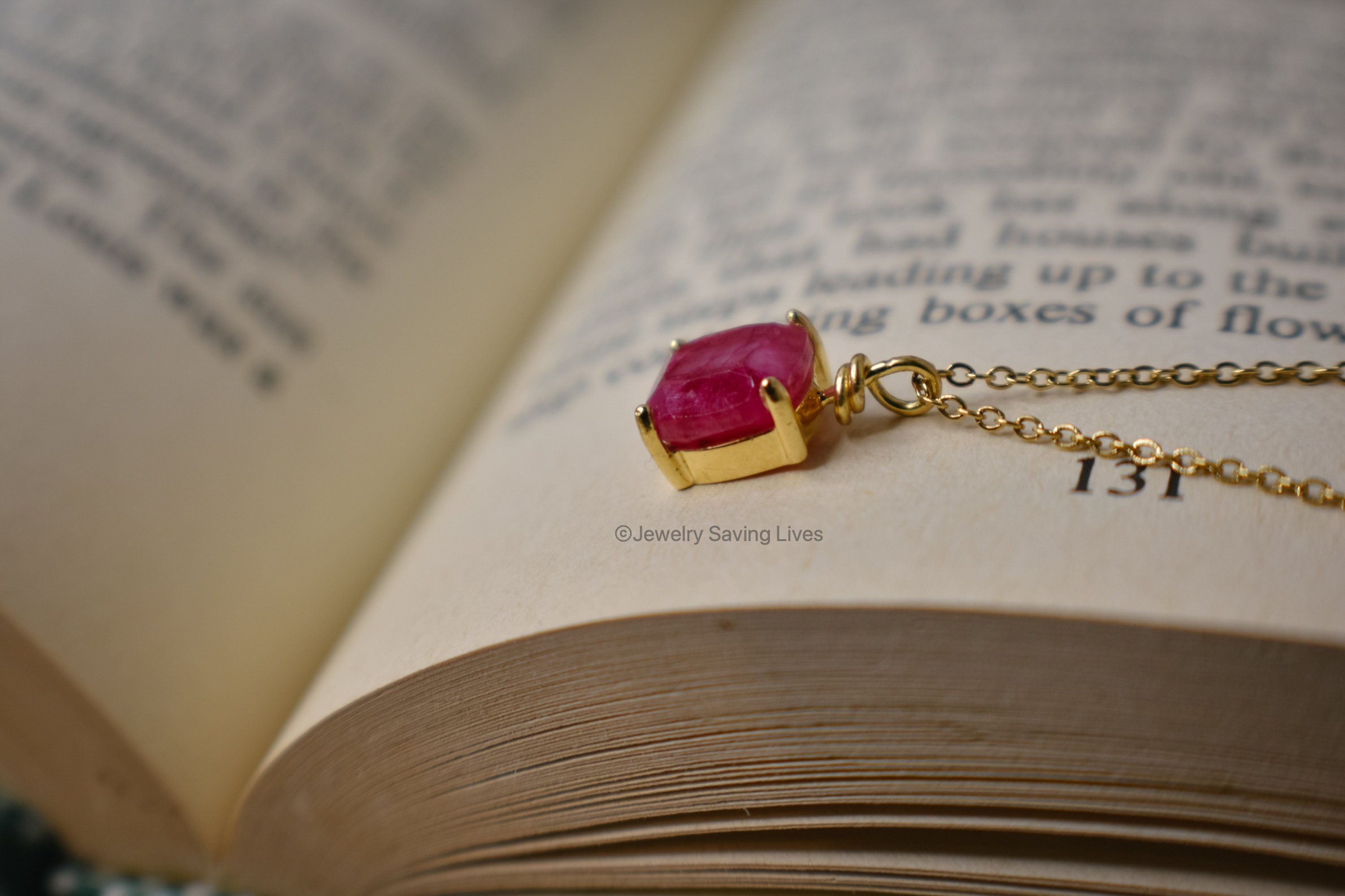 Ruby Necklace Square Ruby Necklace Matching Ruby Necklace | Etsy