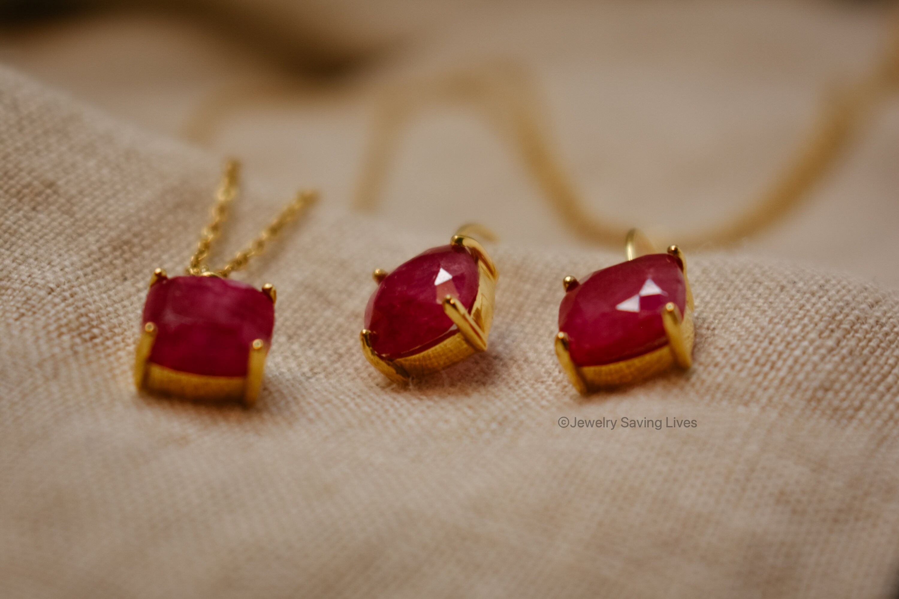 Ruby Necklace Square Ruby Necklace Matching Ruby Necklace | Etsy