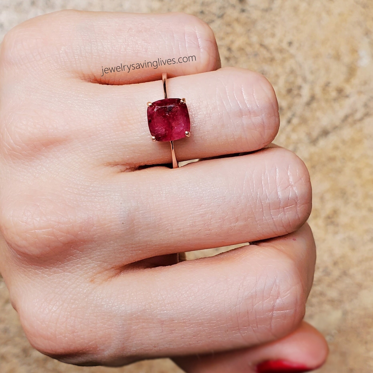 Radiant Ruby Ring in Gold, Raw Ruby Ring in Gold, Natural Ruby Ring ...