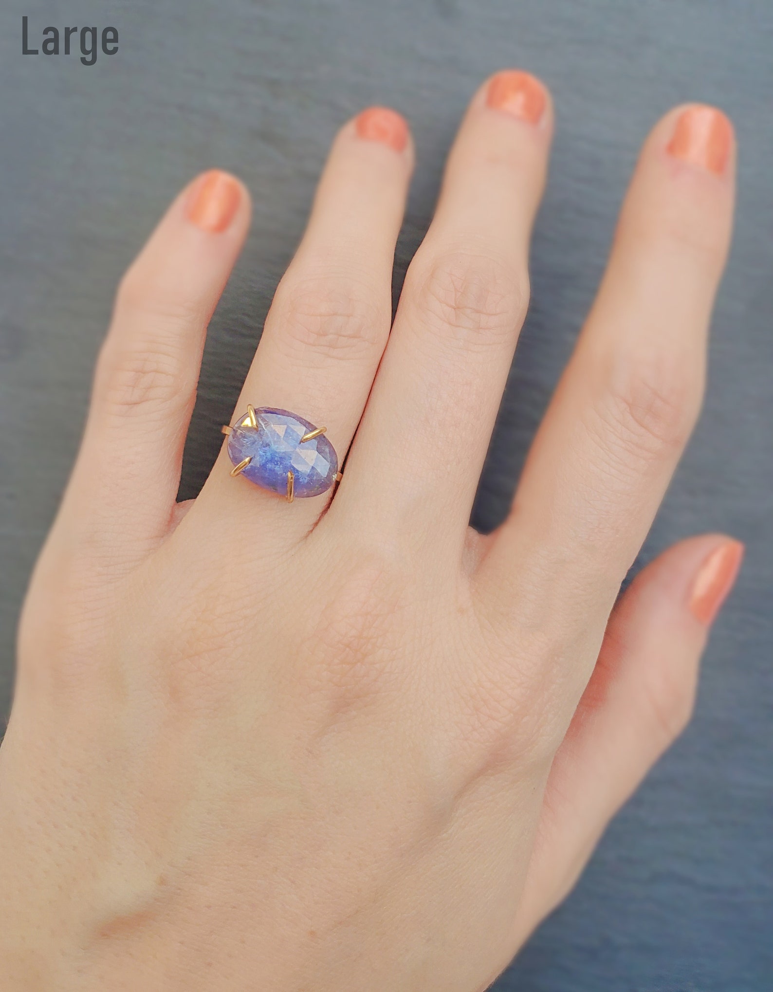 Tanzanite Slice Ring Purple Tanzanite Ring Unique Tanzanite | Etsy