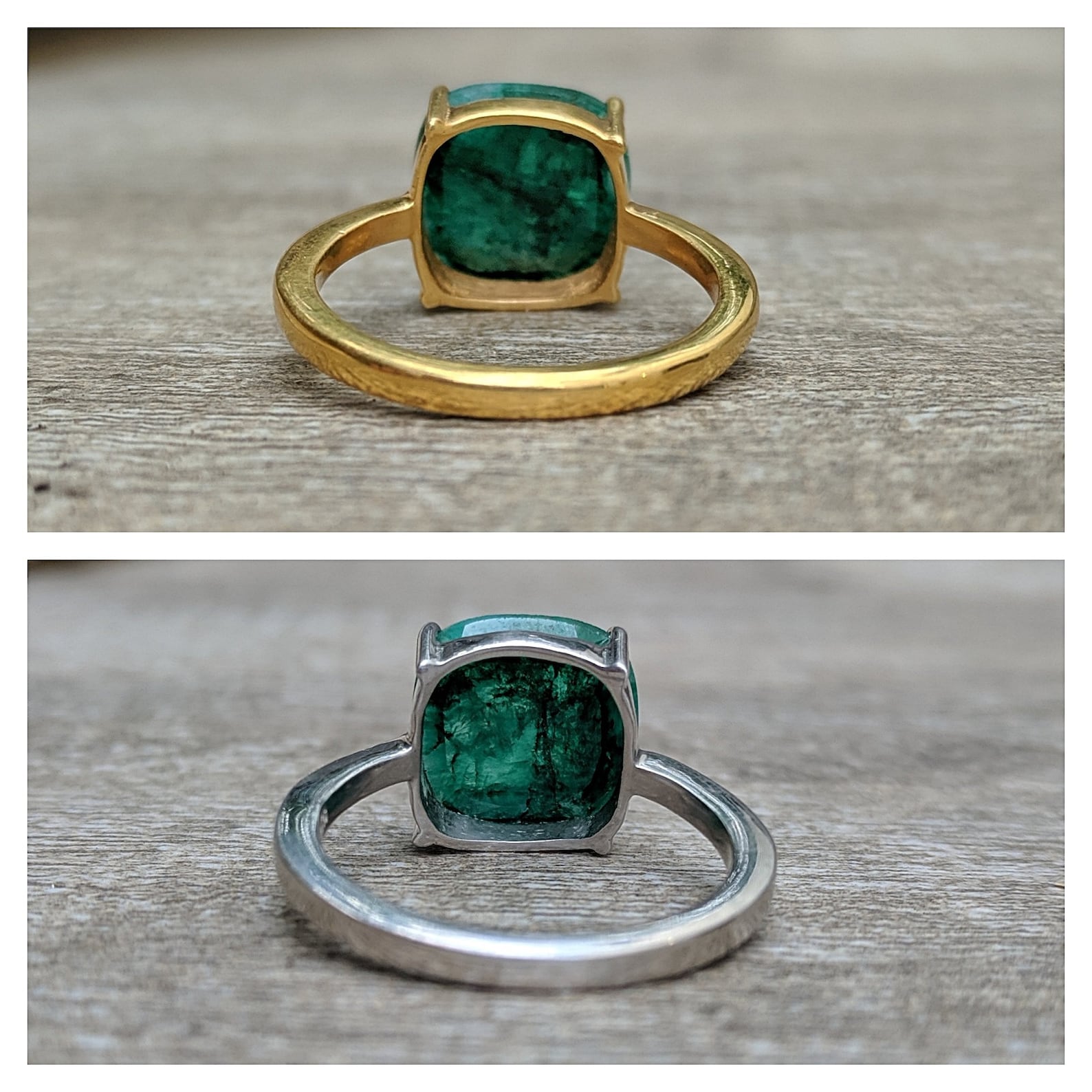 Large Emerald Ring, Statement Square Emerald Ring. Unique Natural ...