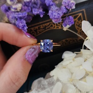 Brilliant Cut Tanzanite Ring, Tanzanite Engagement Ring, Vintage Tanzanite Ring, 3 CT Square ...