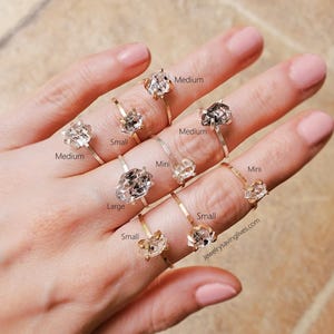 Glowing Herkimer Rings, Glowing Raw Herkimer Diamond Ring, Unique Herkimer Ring, Vibrant ...