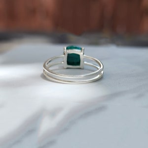 Emerald Double Band Ring, Raw Emerald Double Band Ring, Gold Raw ...