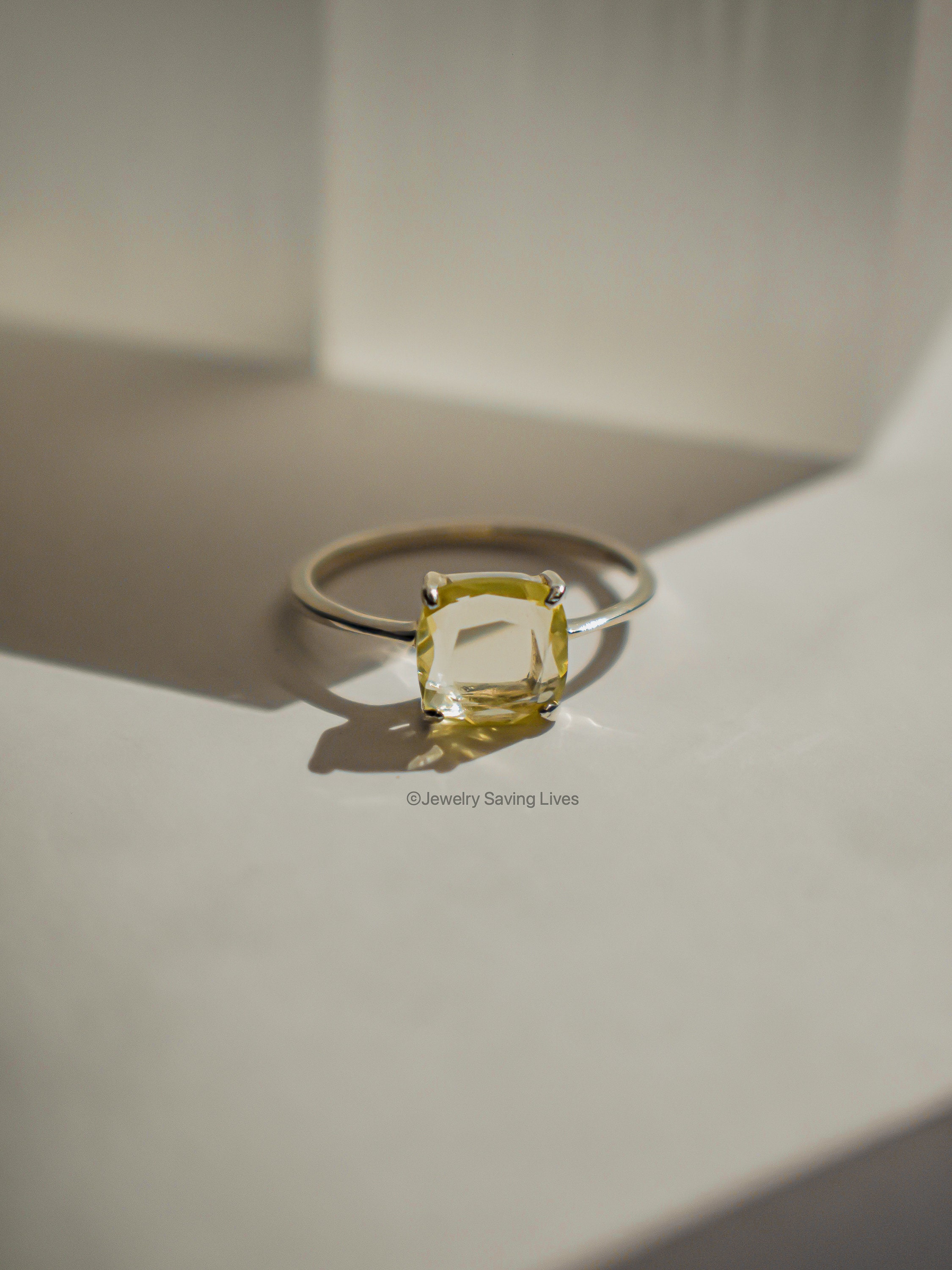 Natural Lemon Topaz Ring Topaz Ring Solitaire Stacking | Etsy