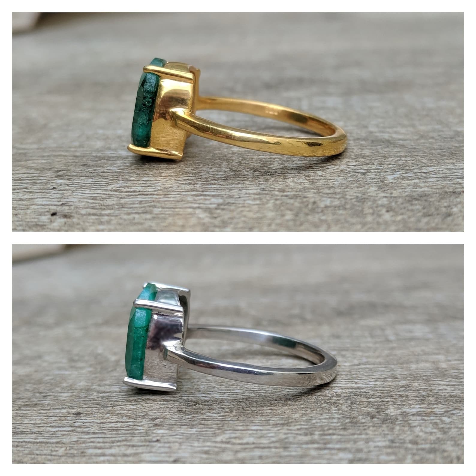 Large Emerald Ring, Statement Square Emerald Ring. Unique Natural ...