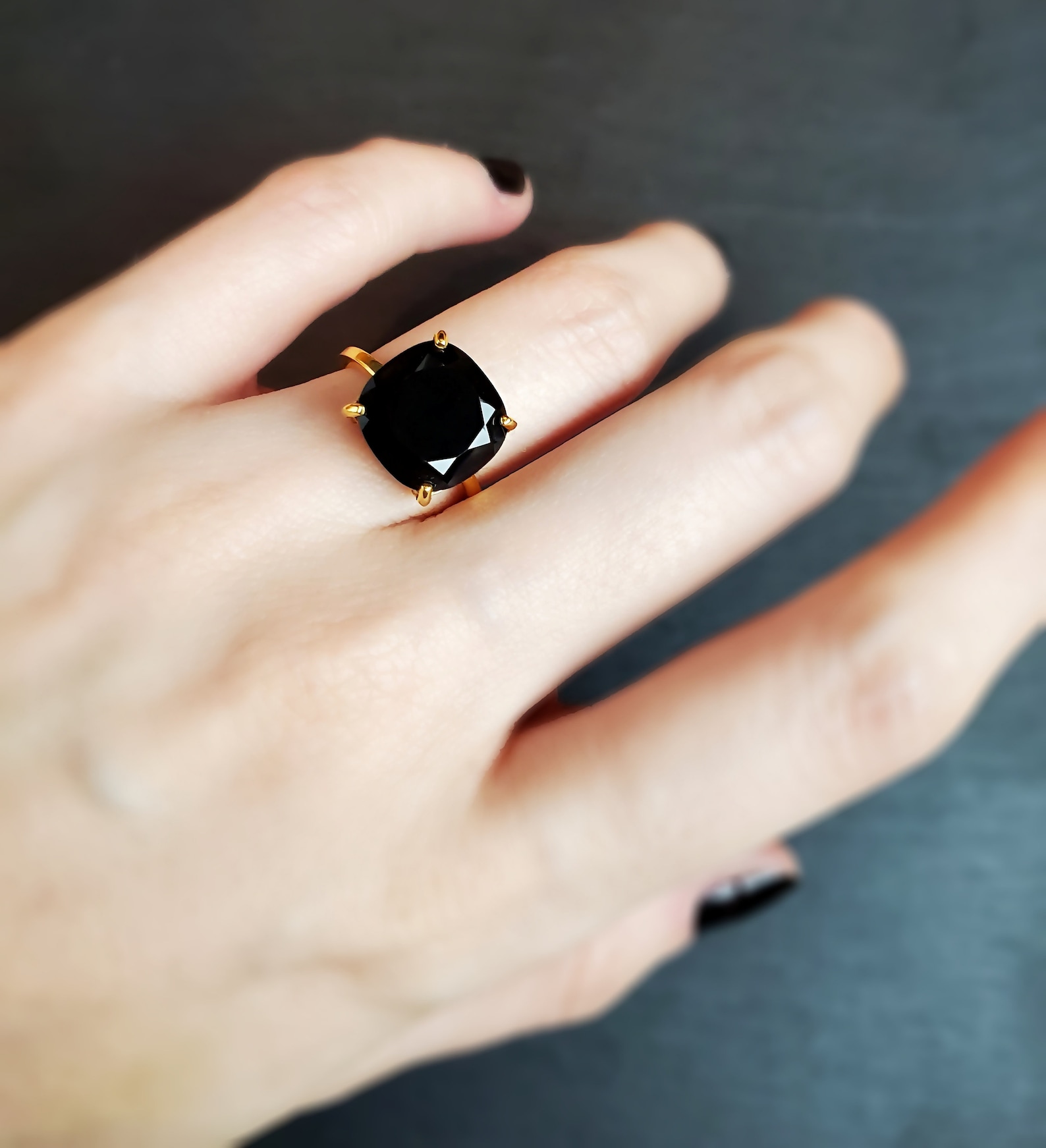 Unique Onyx Ring Large Onyx Ring Raw Onyx Ring Genuine - Etsy