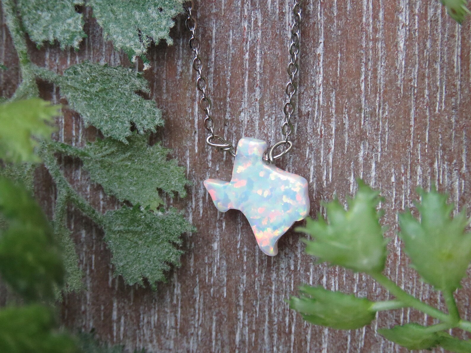 Opal Texas Necklace, Texas State Necklace, White Opal Necklace, Texas ...