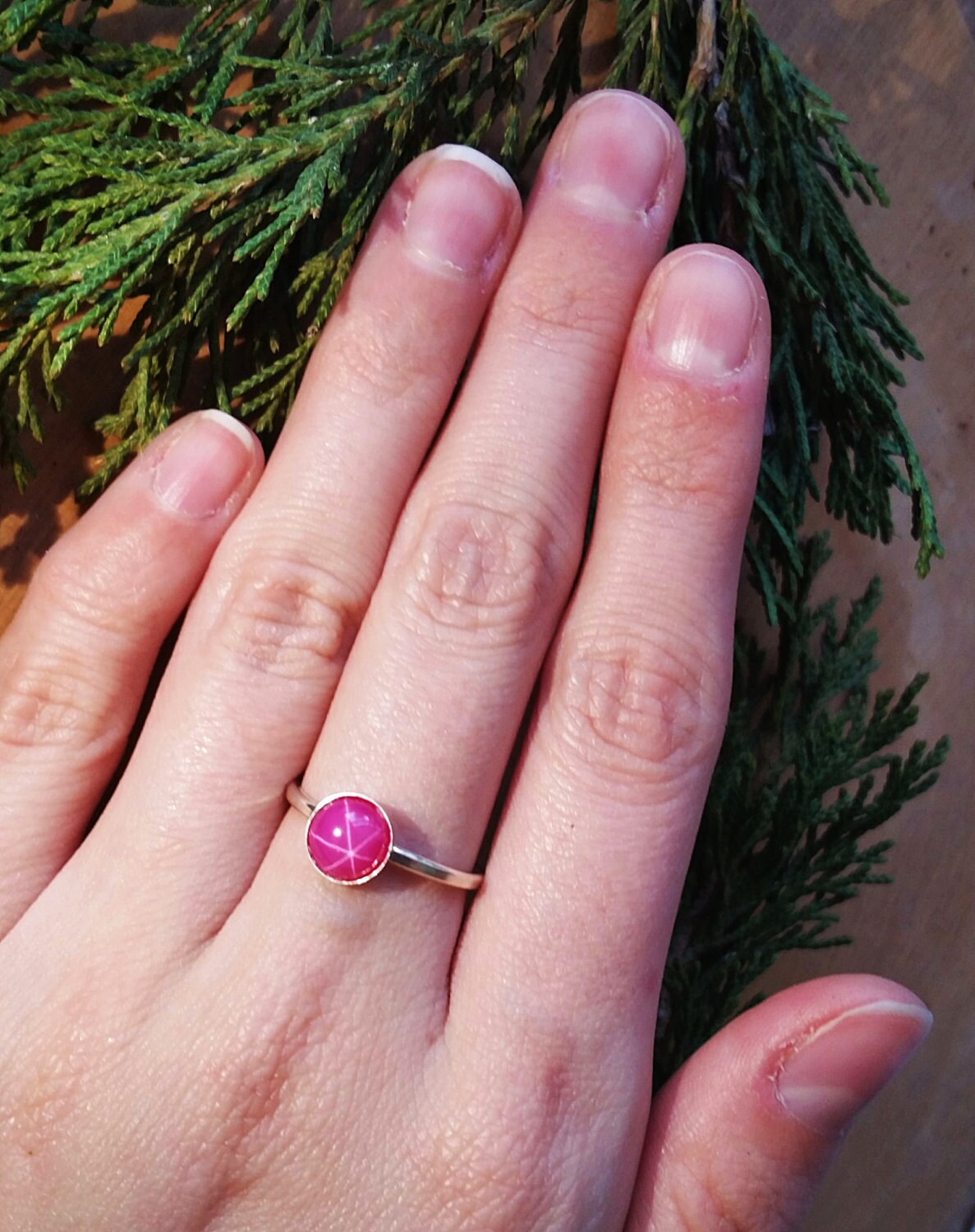 Star Ruby Ring Sterling Silver Ring With Natural Authentic - Etsy