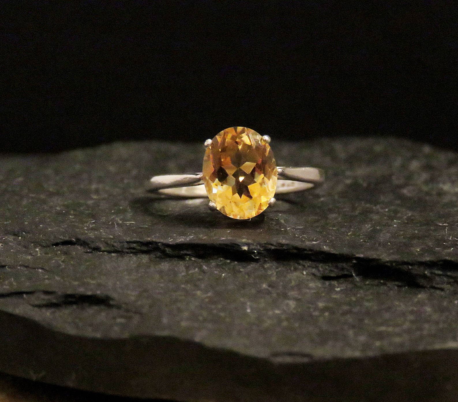 Citrine Ring Natural Light Orange Citrine Ring Large Oval - Etsy