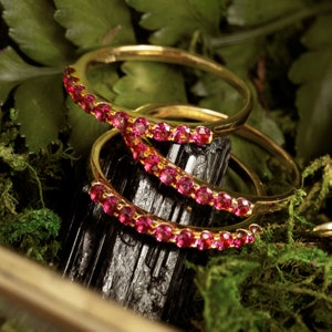 Ruby Eternity Band, Ruby Ring, Natural Ruby Half Eternity Band, Red ...