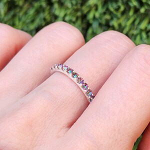 Alexandrite Half Eternity Band, June Birthstone Half Eternity Band ...