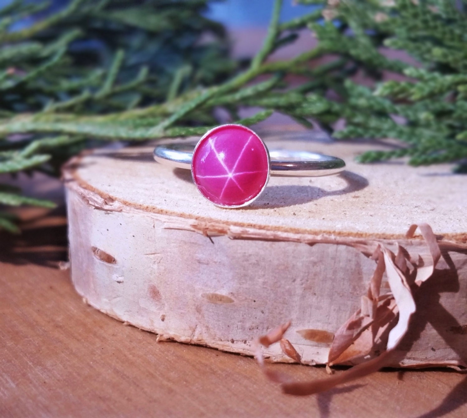 Star Ruby Ring Sterling Silver Ring With Natural Authentic - Etsy