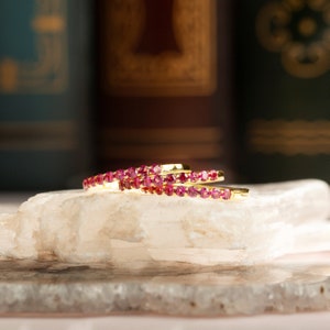 Ruby Eternity Band, Ruby Ring, Natural Ruby Half Eternity Band, Red ...