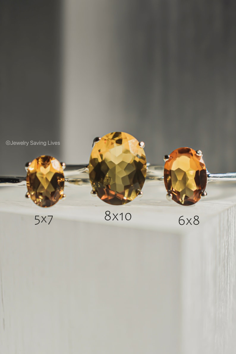 Citrine Ring Natural Light Orange Citrine Ring Large Oval - Etsy