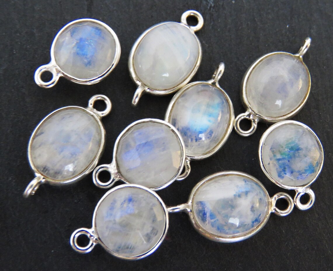 Natural rainbow moonstone necklace genuine moonstone bright | Etsy