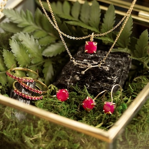 Ruby Eternity Band, Ruby Ring, Natural Ruby Half Eternity Band, Red ...