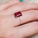 Emerald Cut Ruby Ring, Raw Ruby Ring in Sterling Silver, Ruby ...