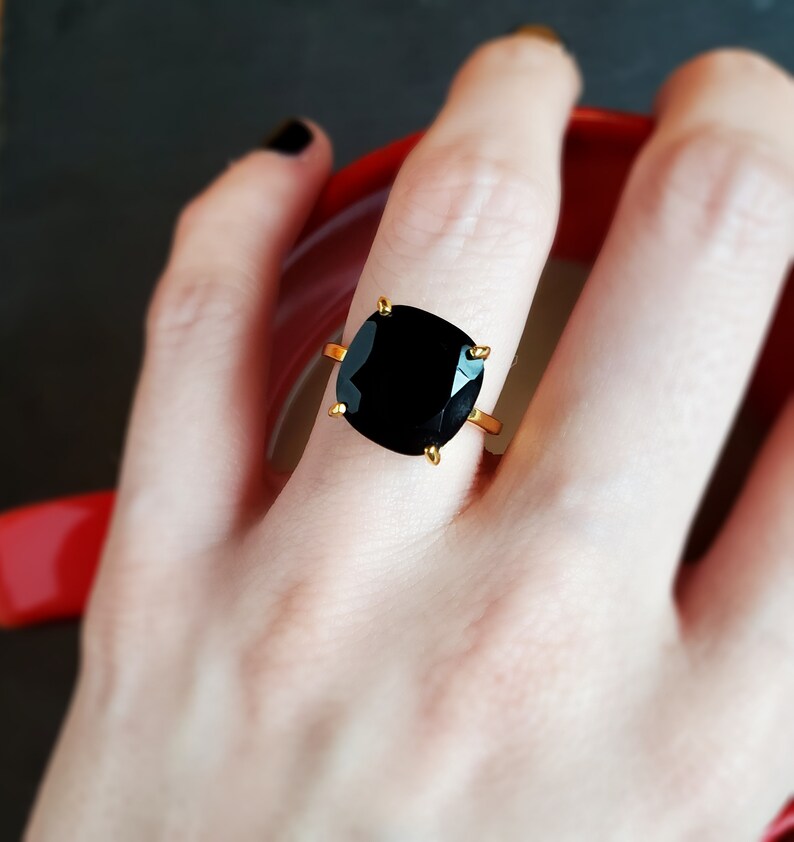 Unique Onyx Ring Large Onyx Ring Raw Onyx Ring Genuine | Etsy