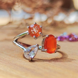 Custom 3 Stone Ring, Pick Your Own Three Stone Family Tree Gemstone ...