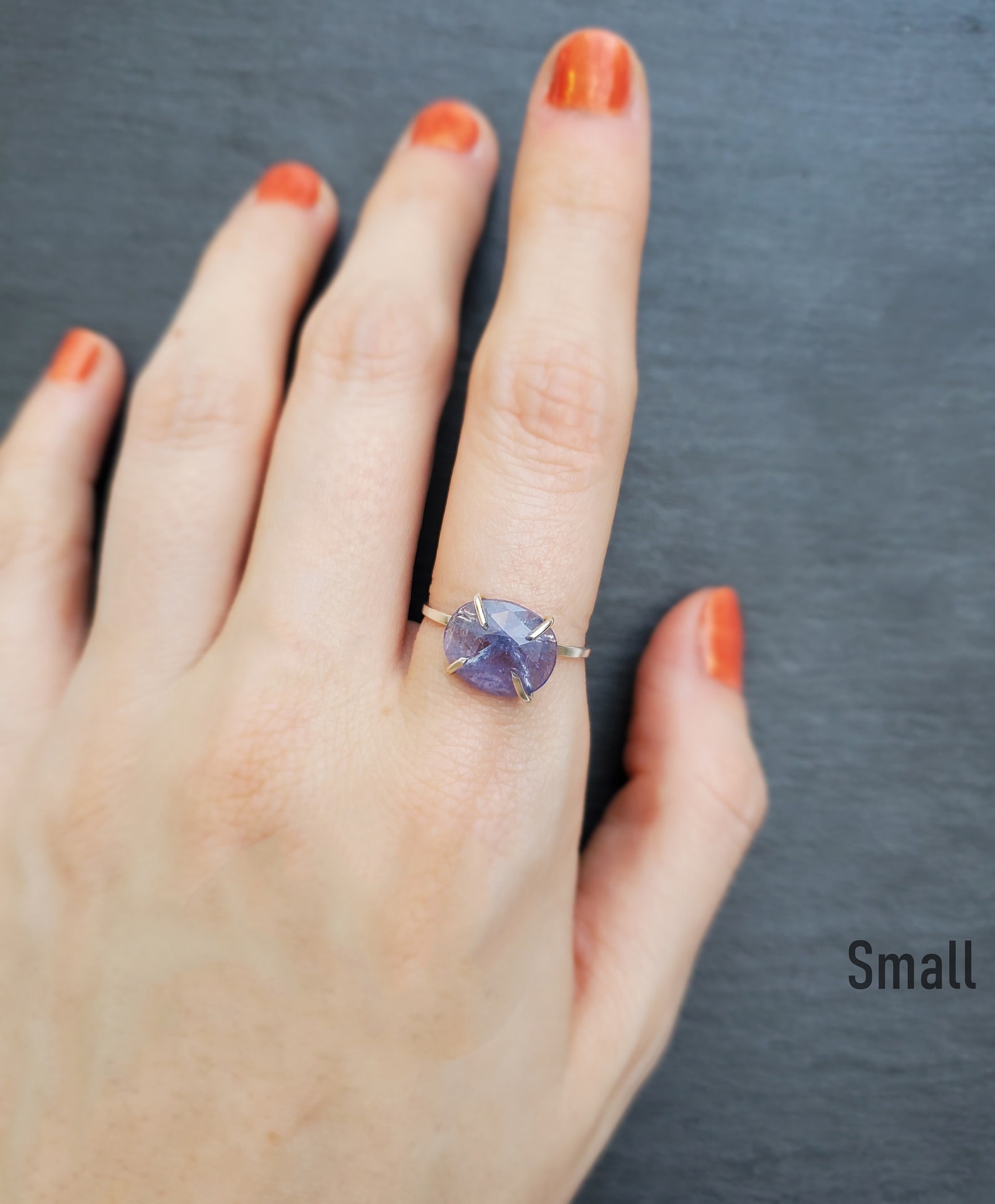 Tanzanite Slice Ring purple tanzanite ring unique tanzanite | Etsy