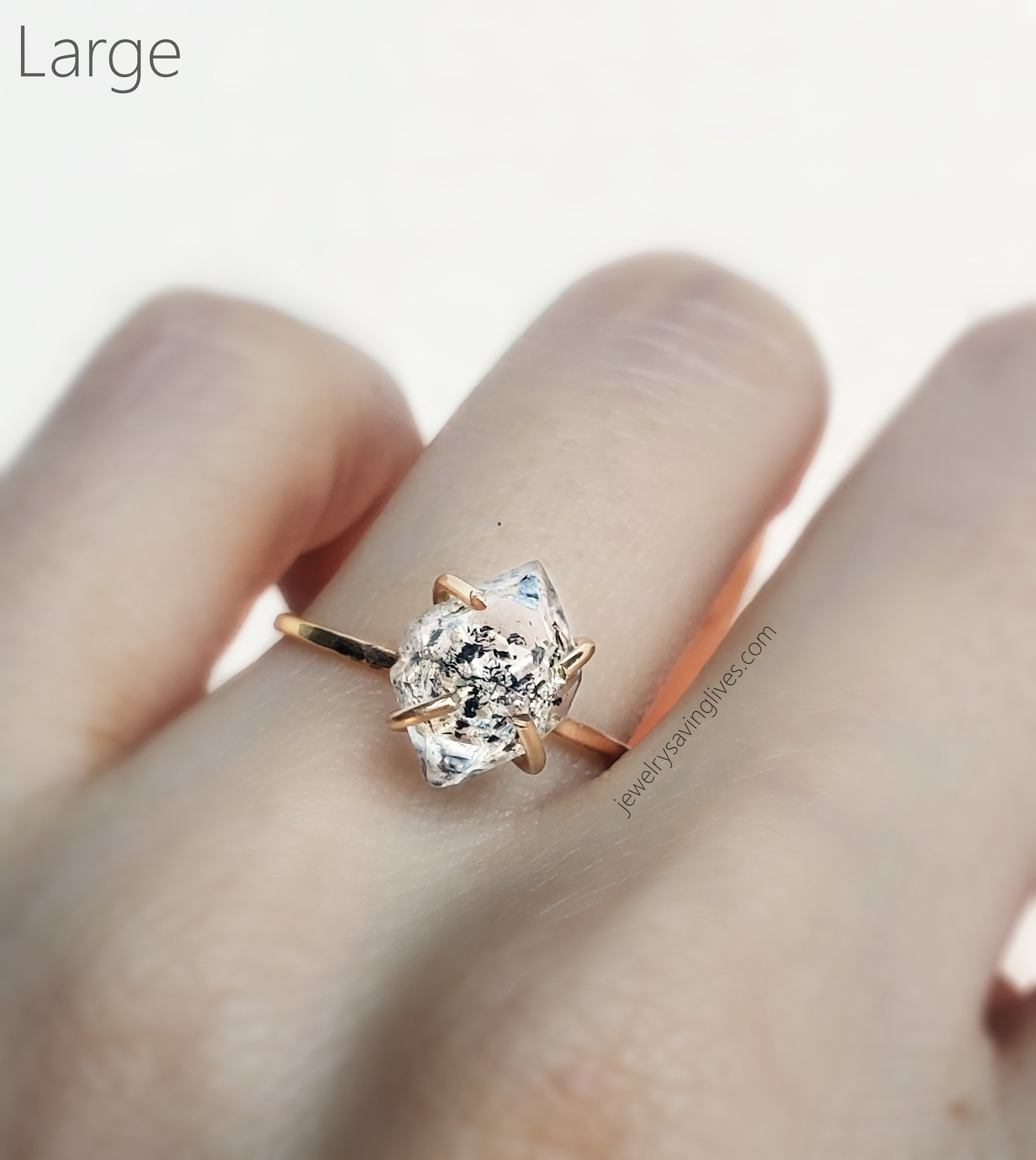 Raw Diamond Ring Raw Herkimer Diamond Quartz Ring Salt and - Etsy