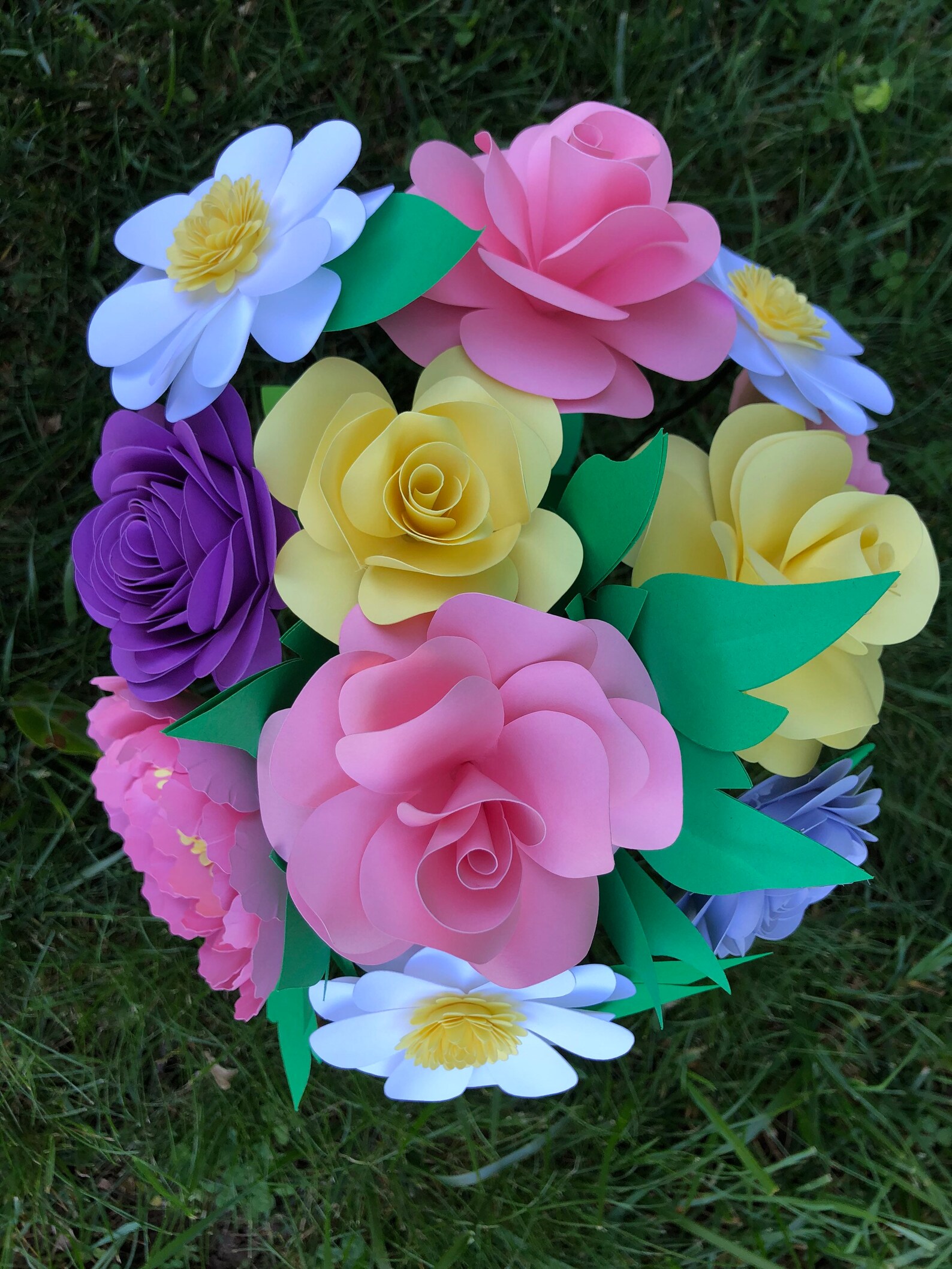 Large Paper Flower Bouquet Paper Roses Peonies Daisies - Etsy