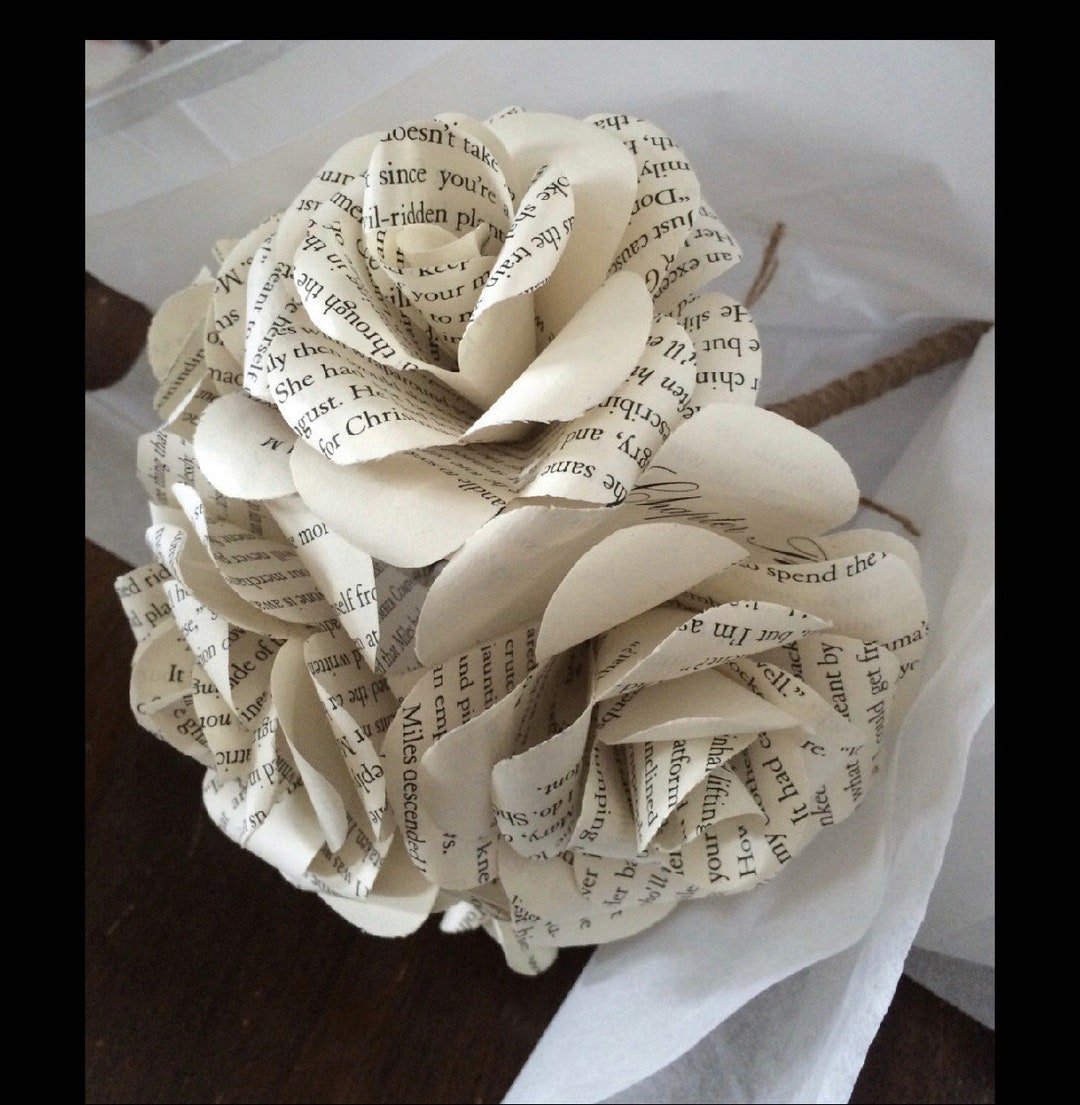 Book Page Flower Bouquet, Paper Flowers, Paper Book Flower, Book ...